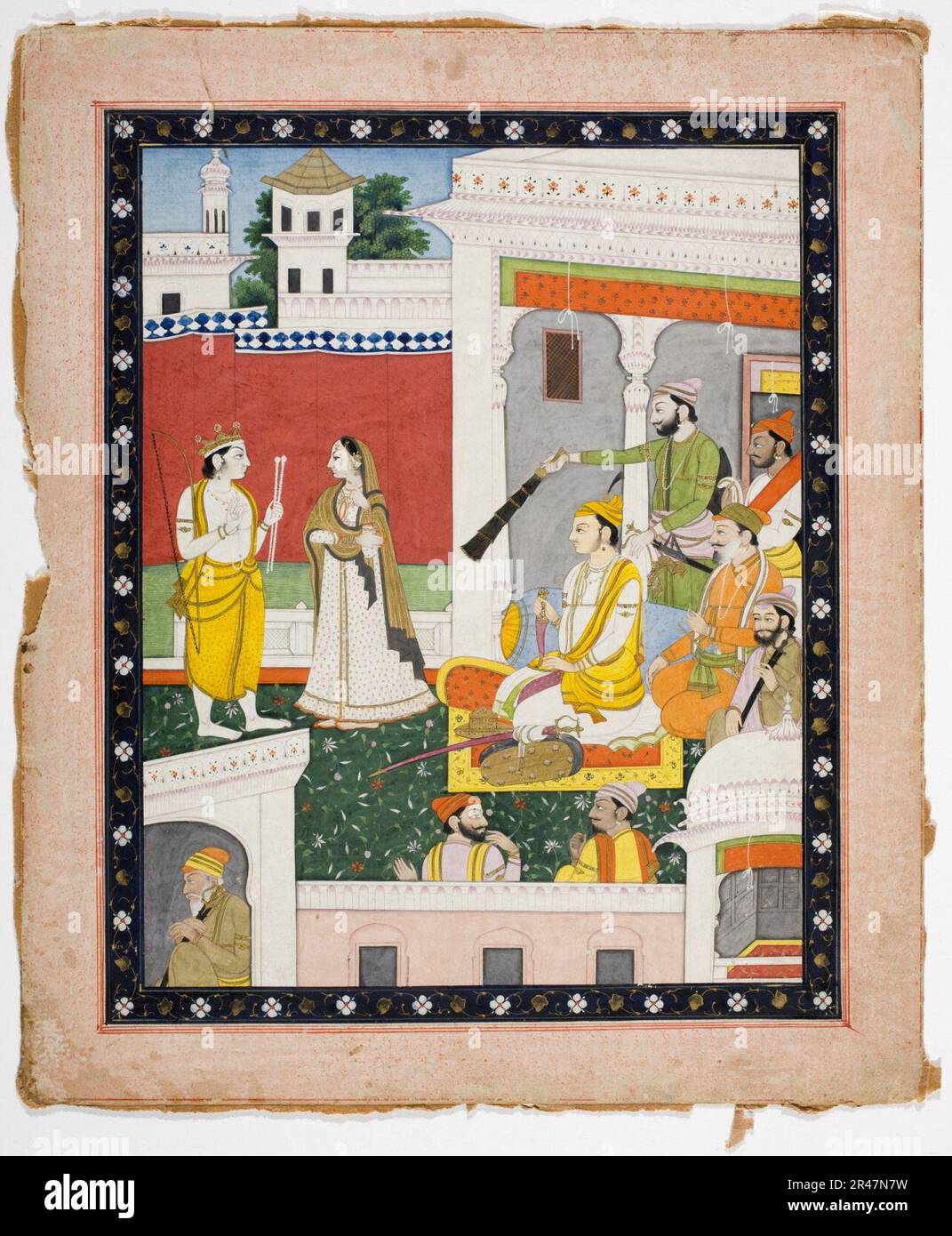 Unknown (Indian) - Court Scene with Various Princes and a Lady Stock ...