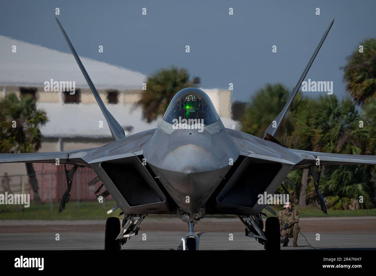 A U.S. Air Force F-22 Raptor assigned to the 71st Fighter Squadron ...
