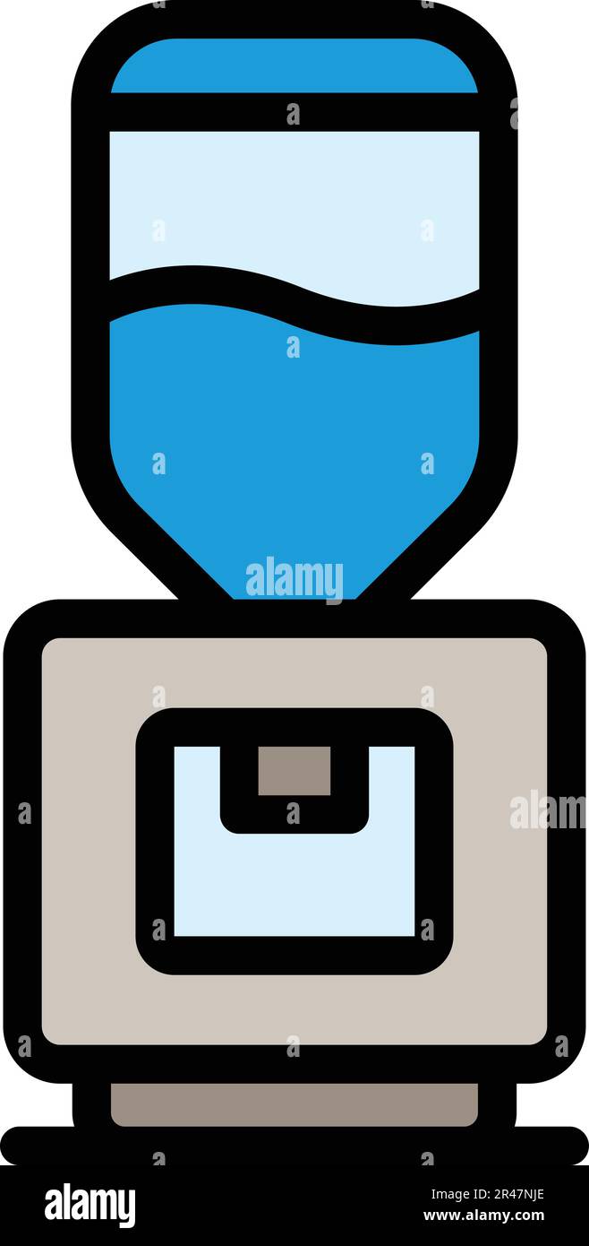 Purified water cooler icon. Outline Purified water cooler vector icon ...