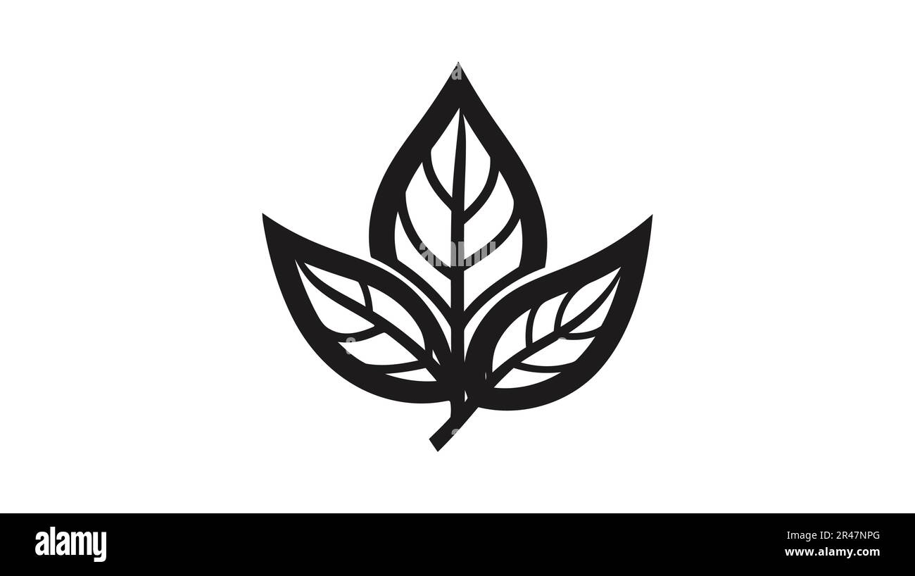 Eco icon black leaf vector illustration isolated on white background ...