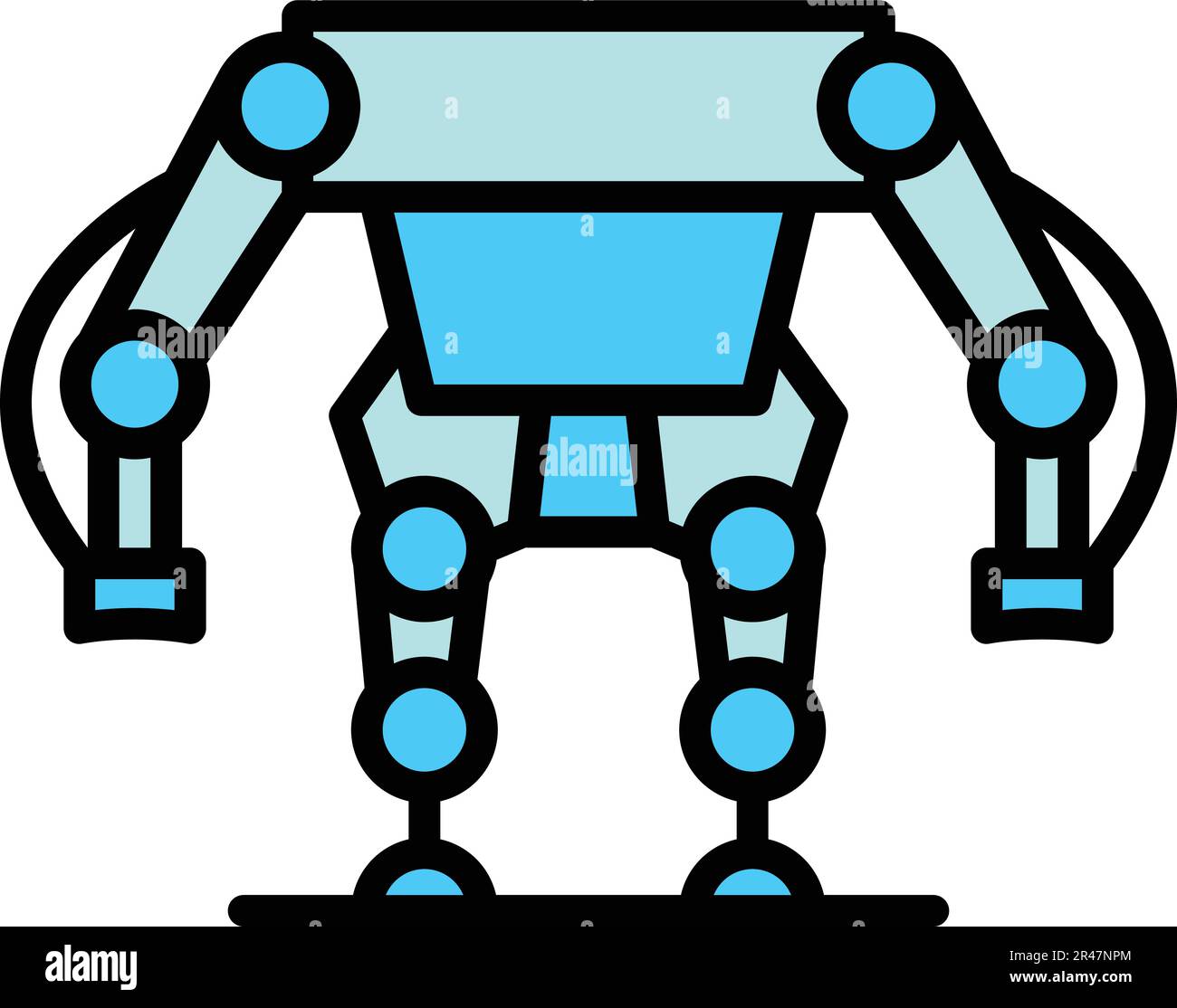 Robot body icon outline vector. Artificial suit man. Human tech color ...