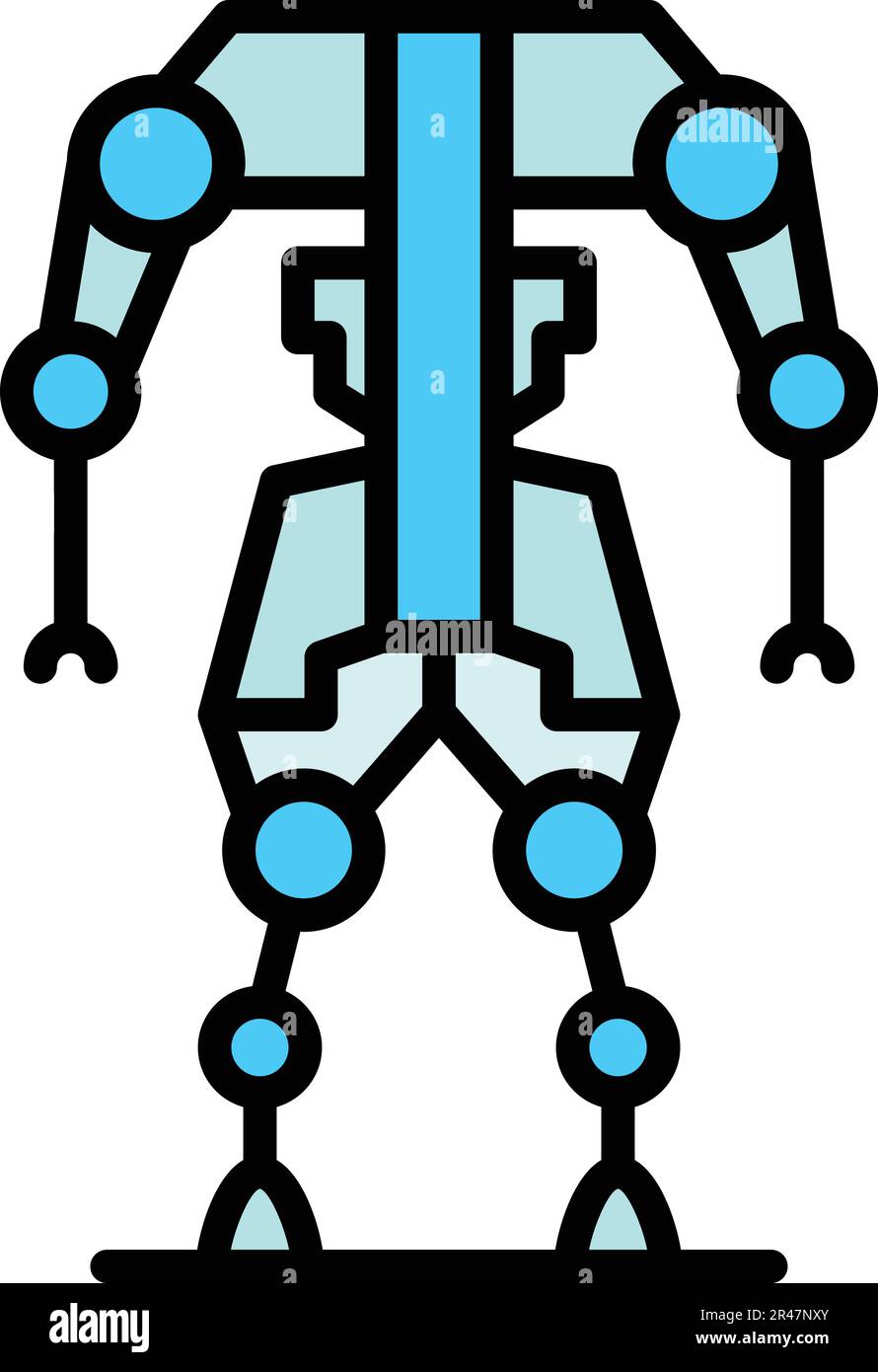 Body tech icon outline vector. Exoskeleton suit. Artificial man color ...