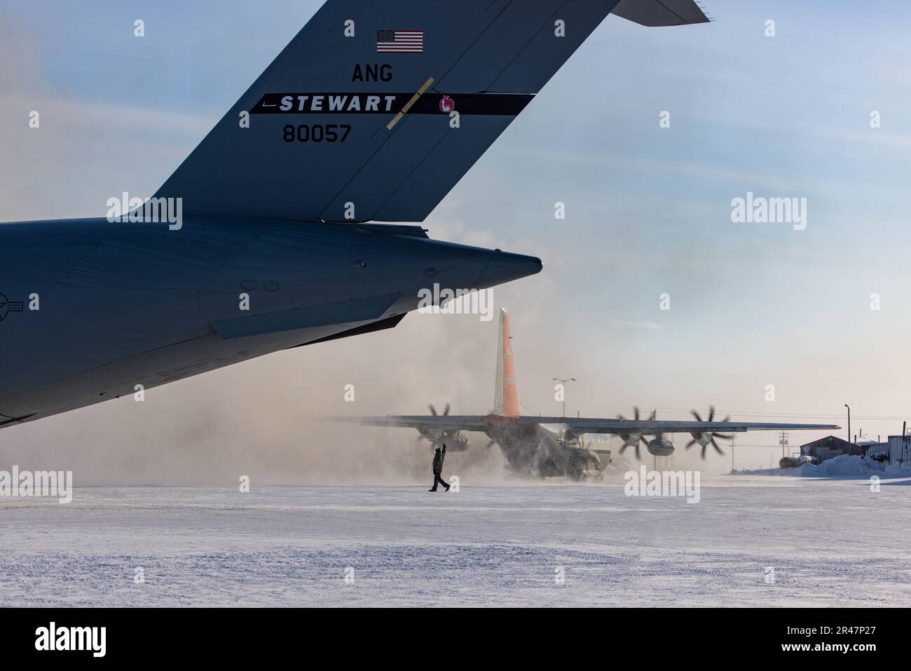 An LC-130 Hercules aircraft from the 109th Airlift Wing prepares for ...