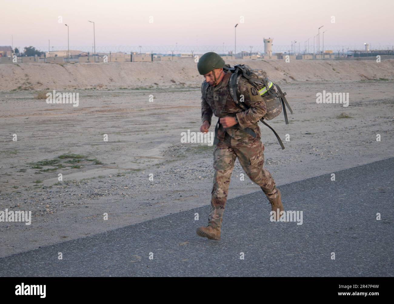 A U.S. Reserve Army Soldier conducts a pre-assessment ruck march on ...
