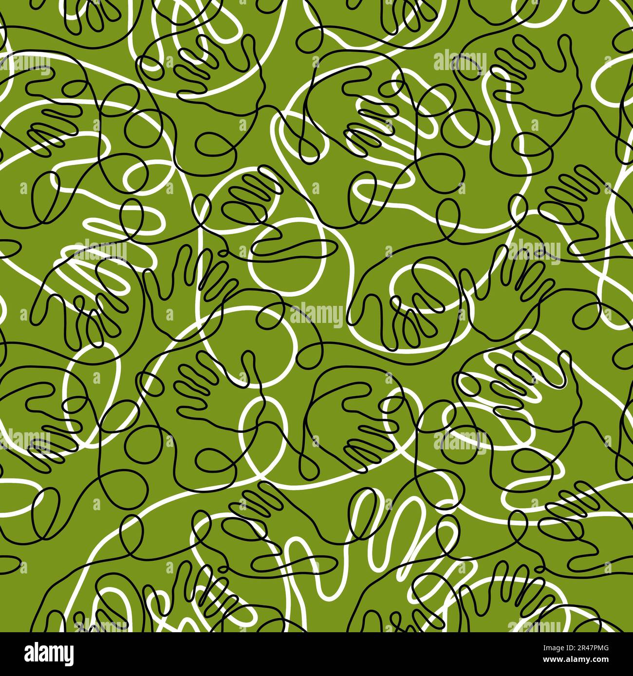 Abstract stripes seamless handprint line art pattern for wrapping paper ...