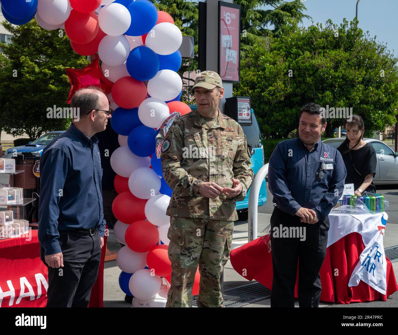 U.S. Air Force Col. Andrew Roddan, 374th Airlift Wing commander, speaks ...