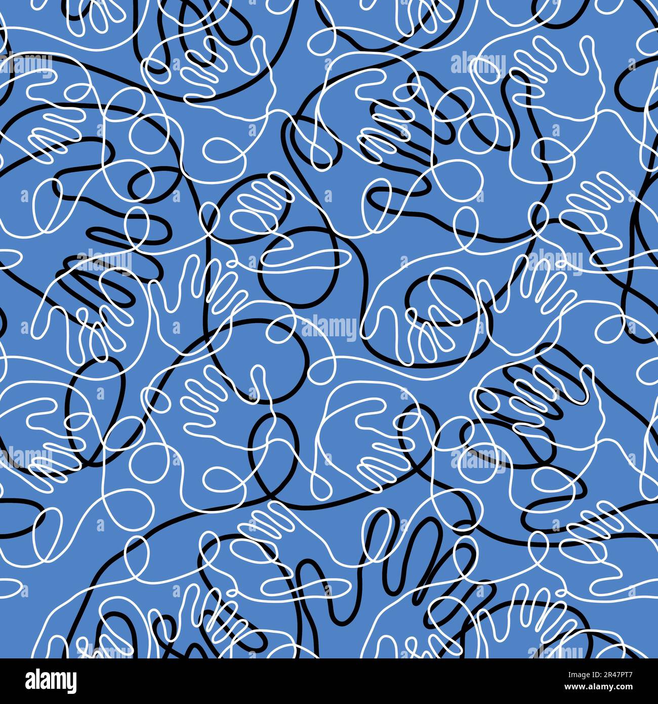 Abstract stripes seamless handprint line art pattern for wrapping paper ...