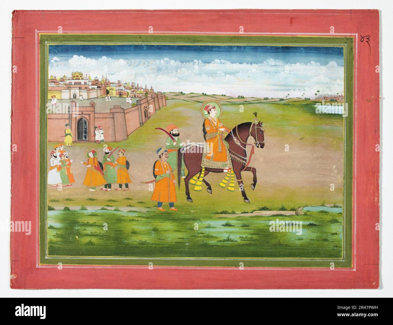 Unknown (Indian) - Portrait of Raja on Horseback Stock Photo - Alamy