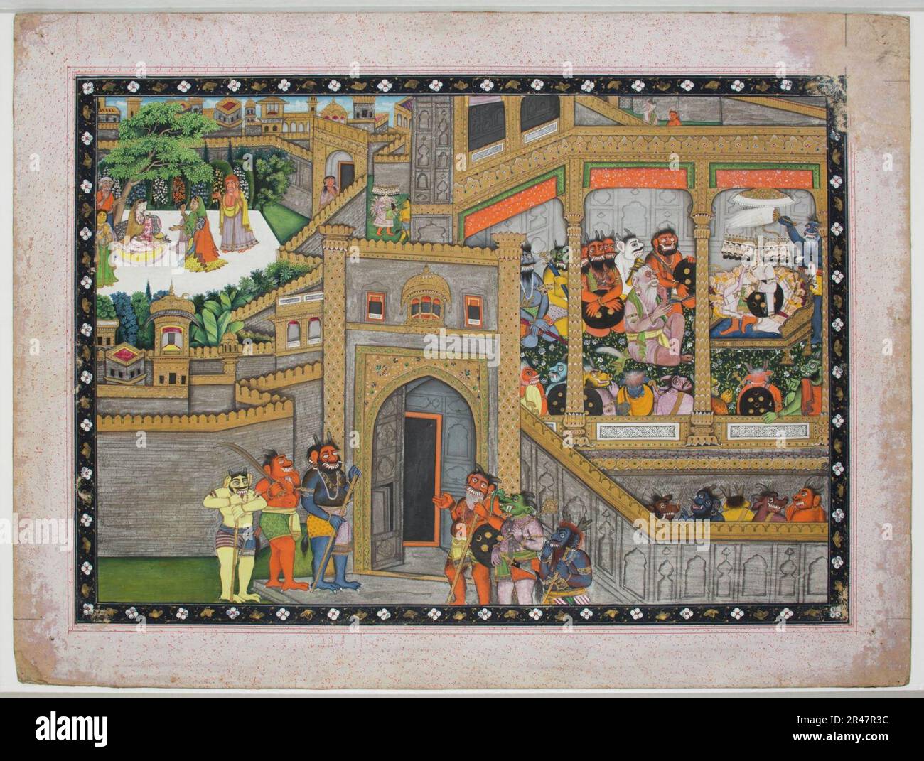 Unknown (Indian) - Sita Imprisoned at Ravana's Palace, Ravana Holding ...