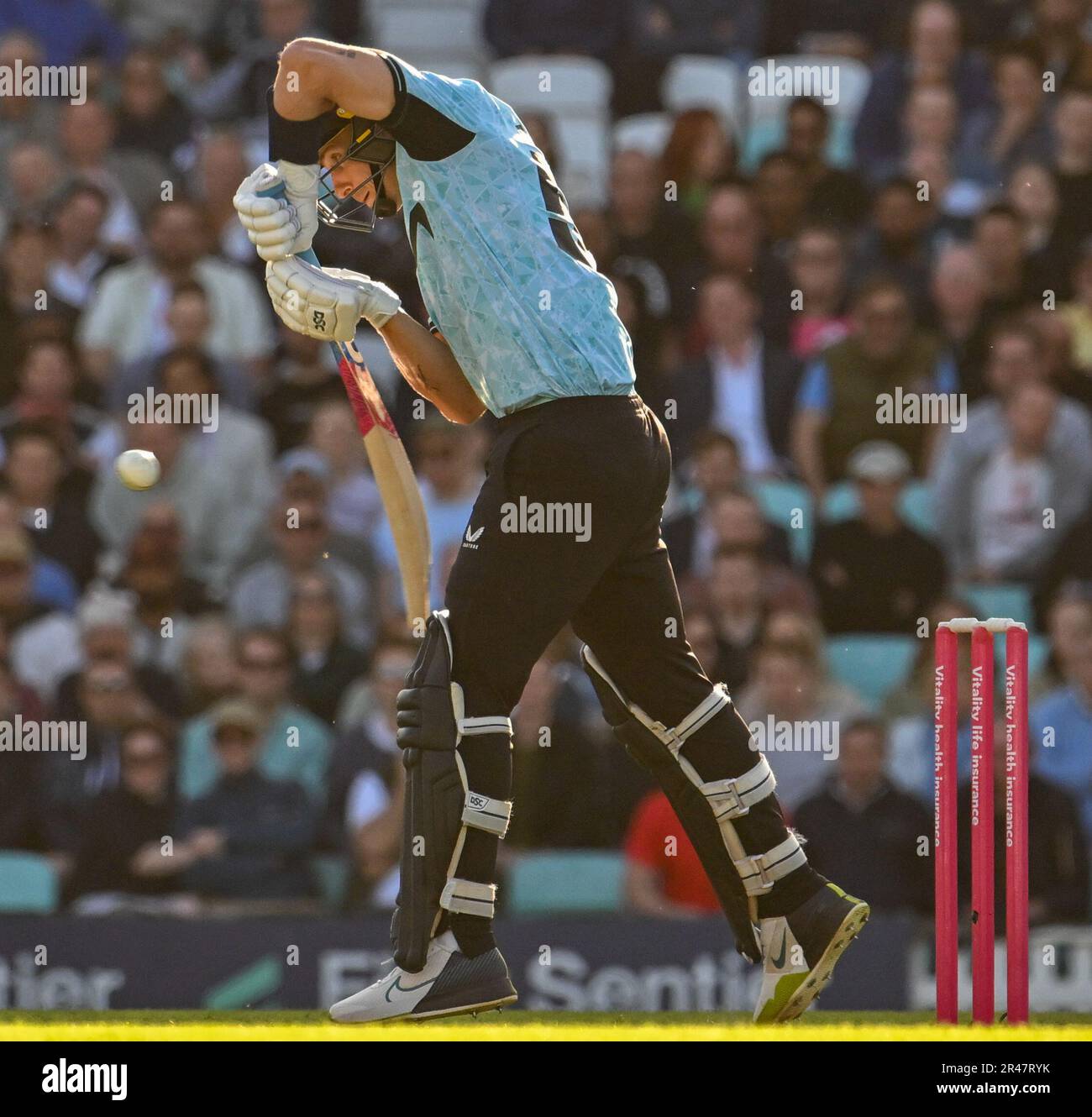 Oval, England. 26 May, 2023. Tom Curran of Surrey during the Vitality ...