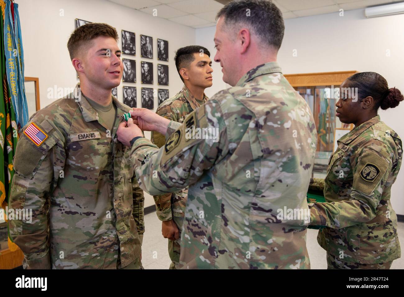 Army Pvt. Dalton Emanis (left), a Soldier with 385th Military Police ...