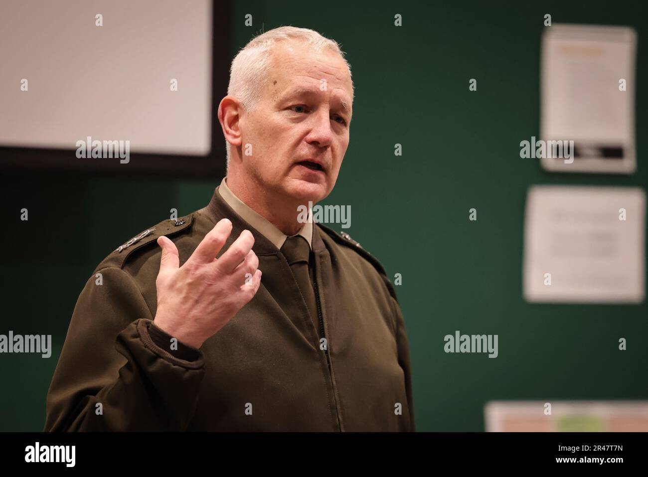 Lt. Gen. Jon A. Jensen, the director of the Army National Guard, meets ...