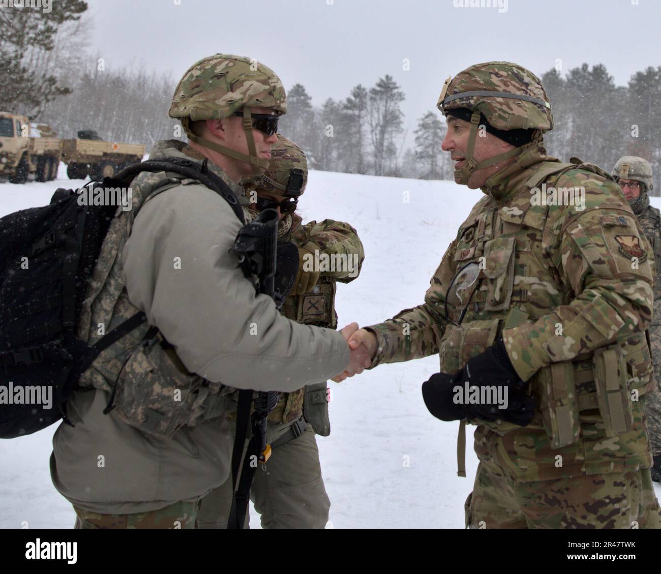 Leadership from the Wisconsin National Guard, including Maj. Gen. Paul ...