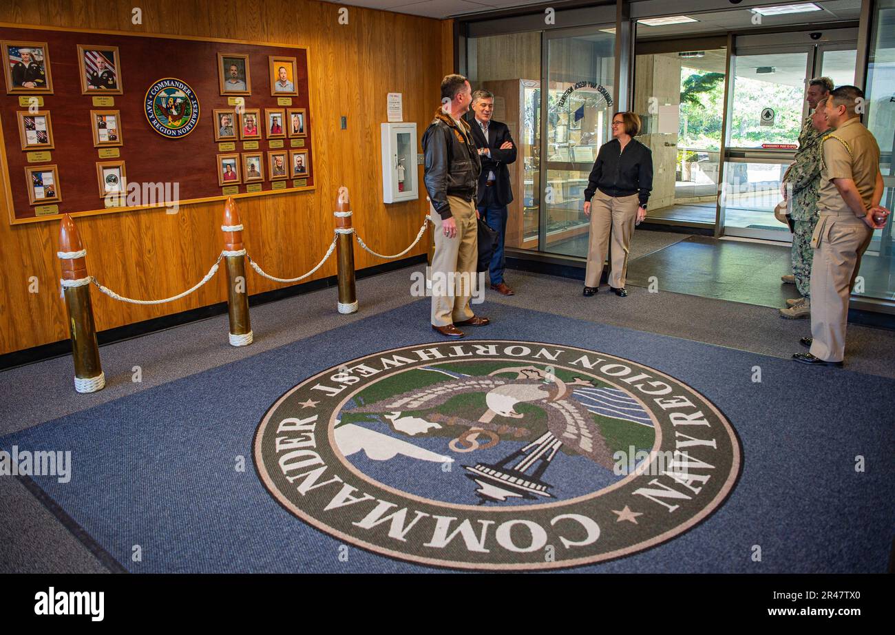 Vice Chief of Naval Operations Adm. Lisa Franchetti, center, visits ...