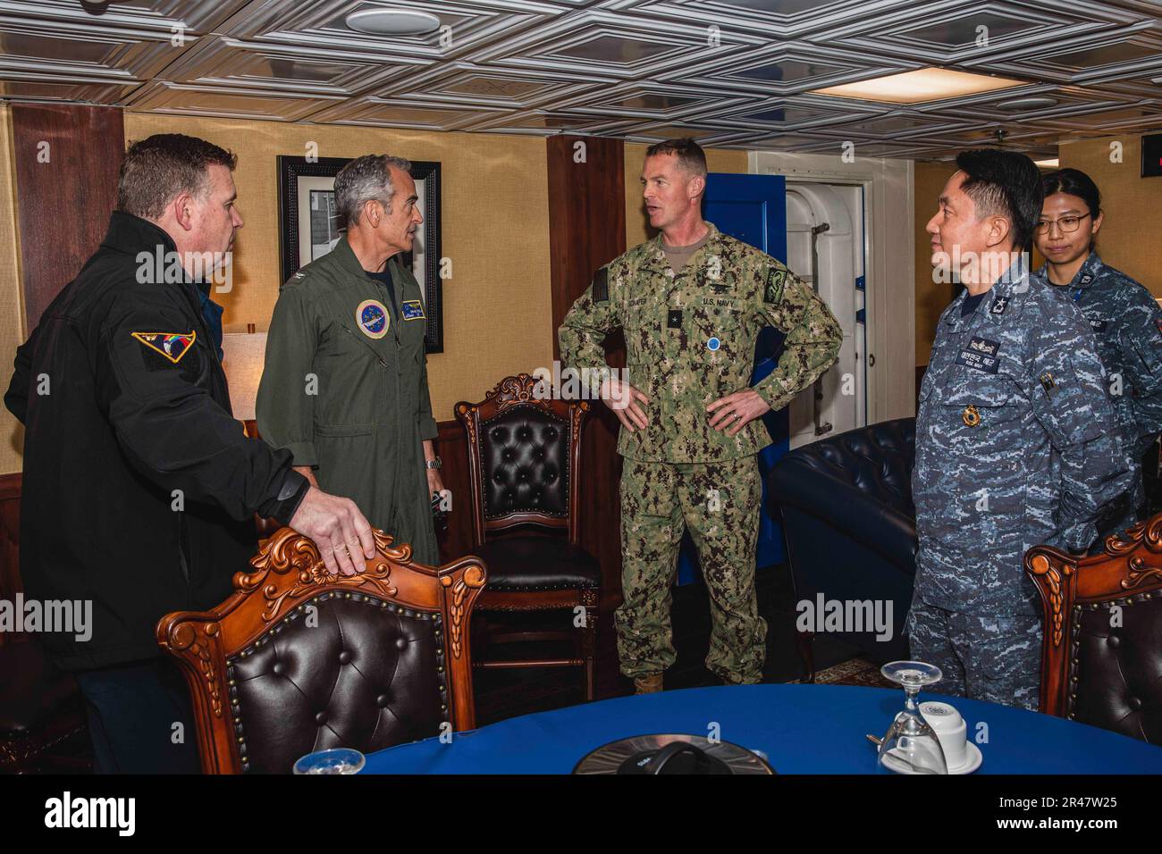 230327-N-PA221-1212 (March 27, 2023) From right to left, Republic of Korea (ROK) Rear Adm. Kim ...