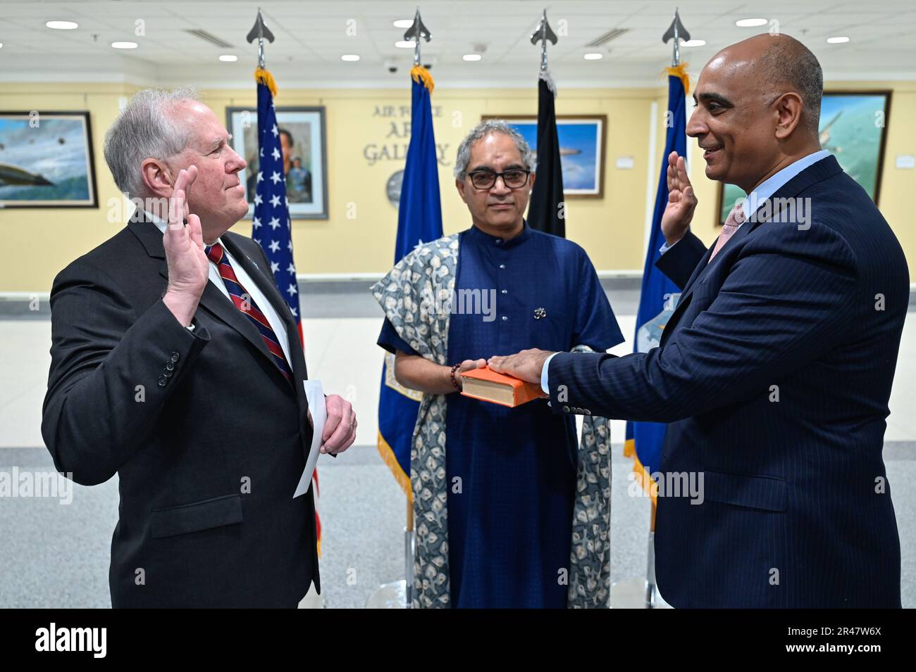 Secretary of the Air Force Frank Kendall, left, swears in Dr. Ravi ...