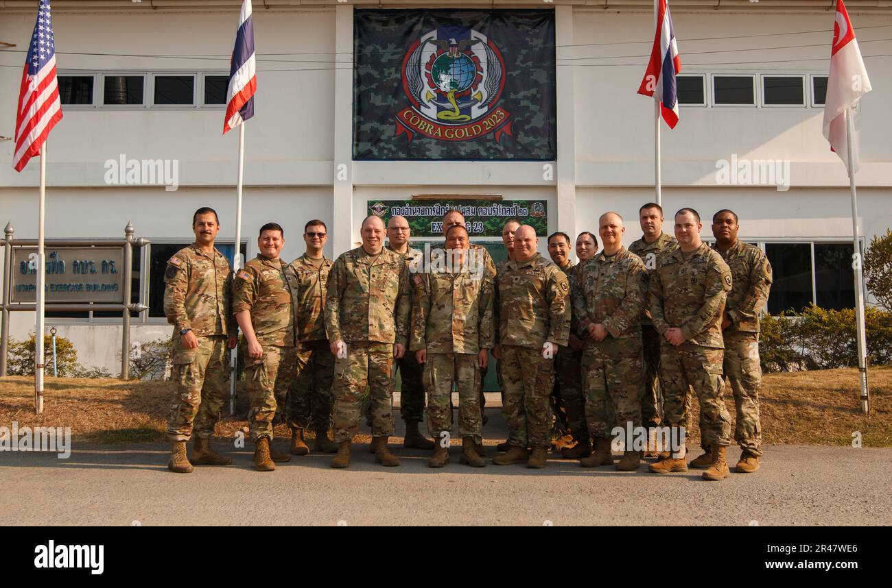 Multinational soldiers pose for a group photo during Exercise Cobra ...