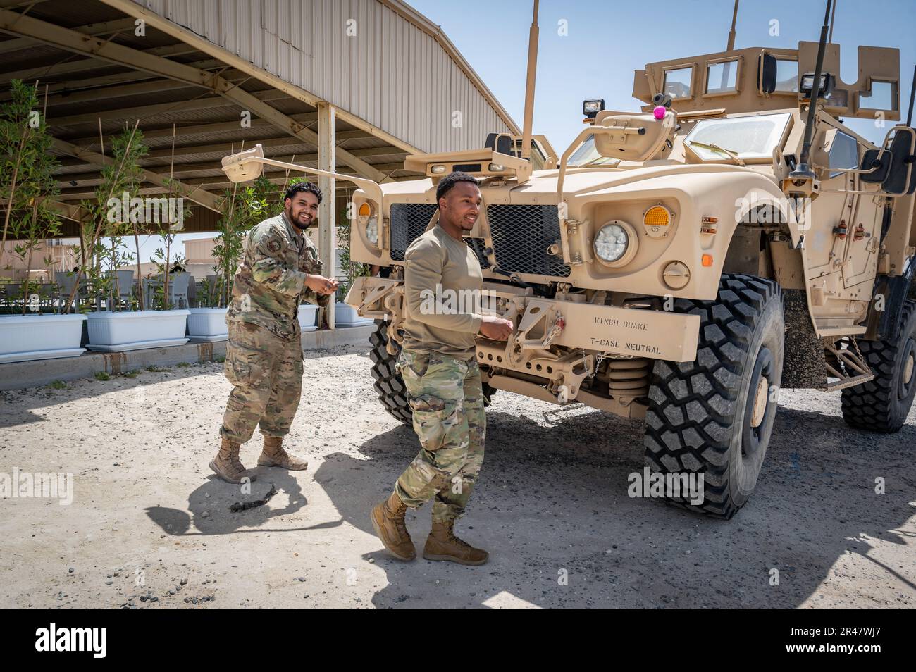 Members of the 386th Expeditionary Security Forces Squadron look for ...