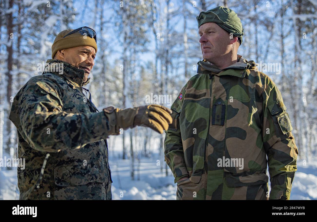 U.S. Marine Corps Maj. Gen. Calvert Worth Jr. (left), commanding ...