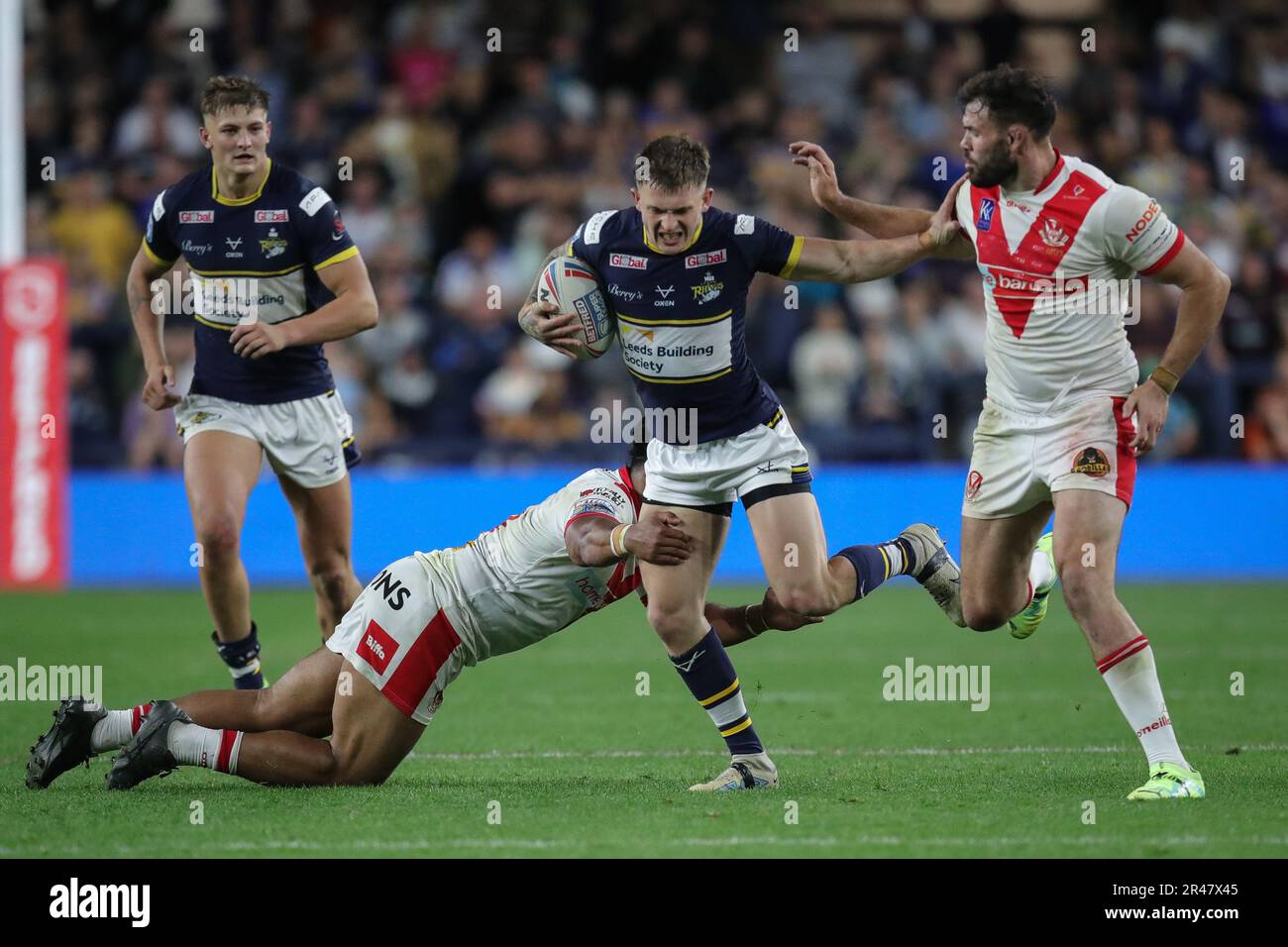 Corey Johnson #26 of Leeds Rhinos in action during the Betfred Super ...