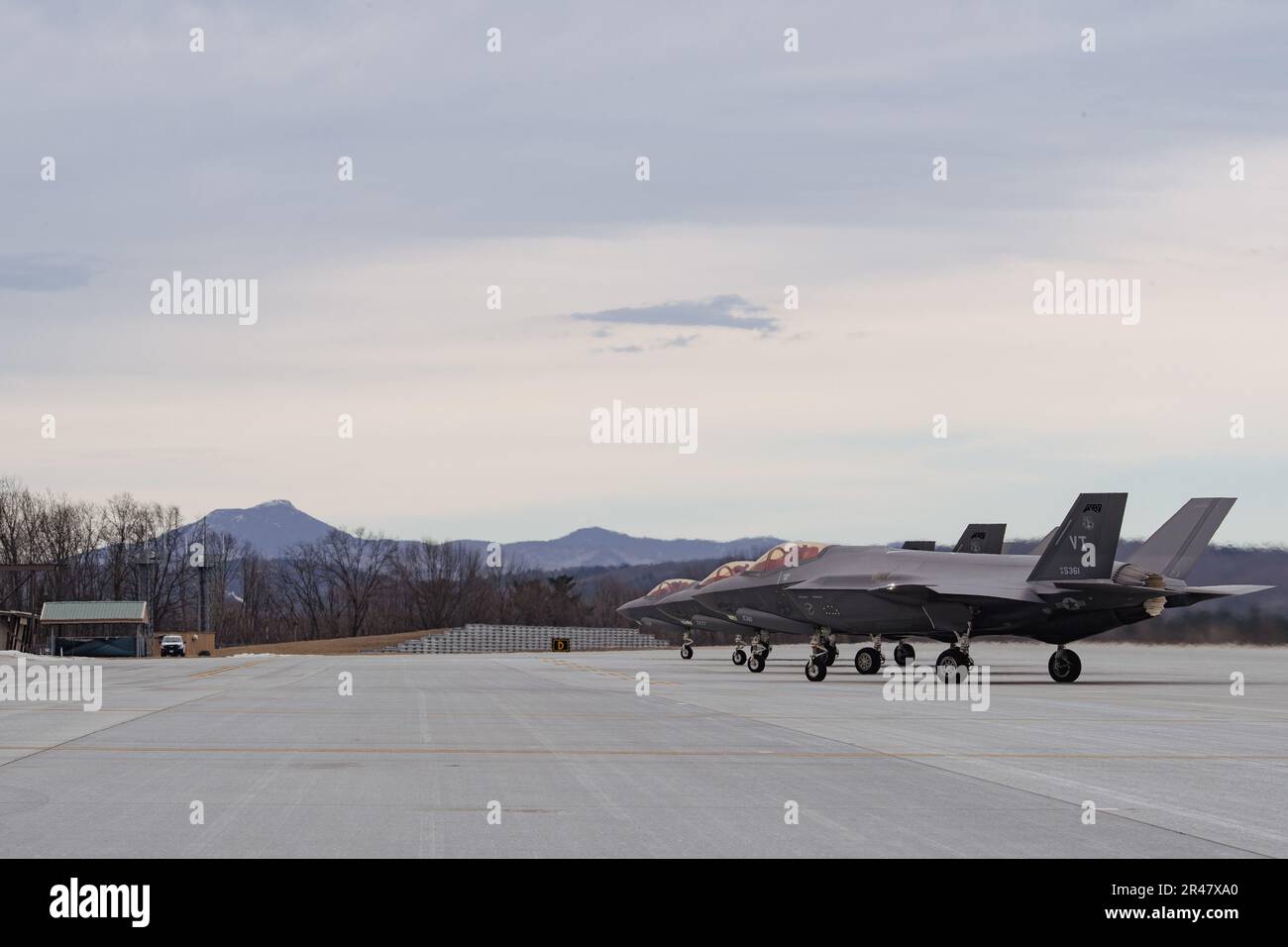 Three F-35A Lightning II aircraft assigned to the 158th Fighter Wing ...