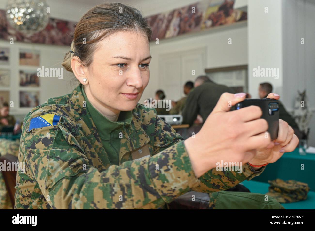 Armed Forces of Bosnia and Herzegovina (AFBiH) service members practice ...