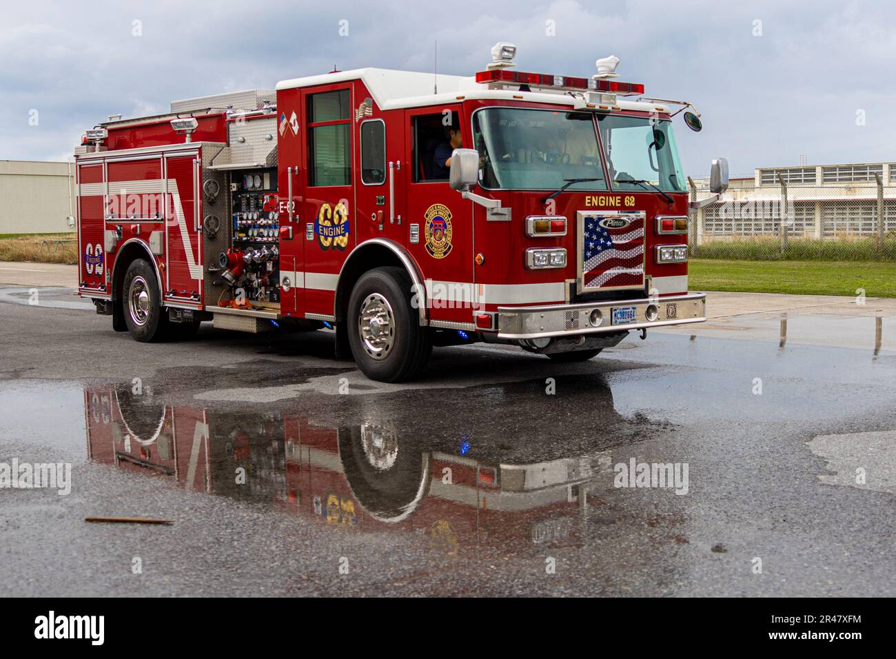 Firefighters with Camp Kinser Fire Station, Marine Corps Installations ...