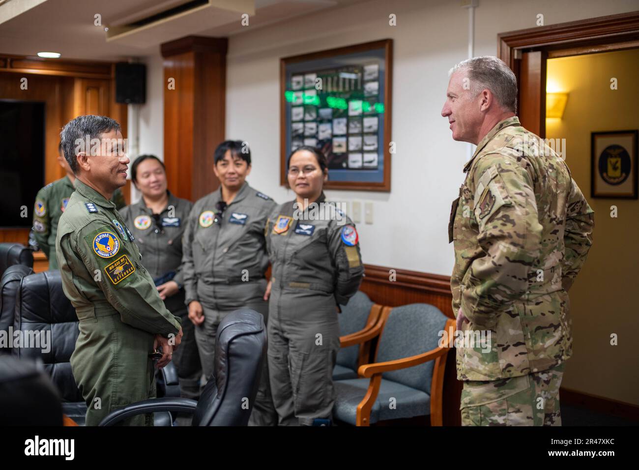 Philippine Air Force Col. Joel Inacay, left, 15th Strike Wing deputy ...