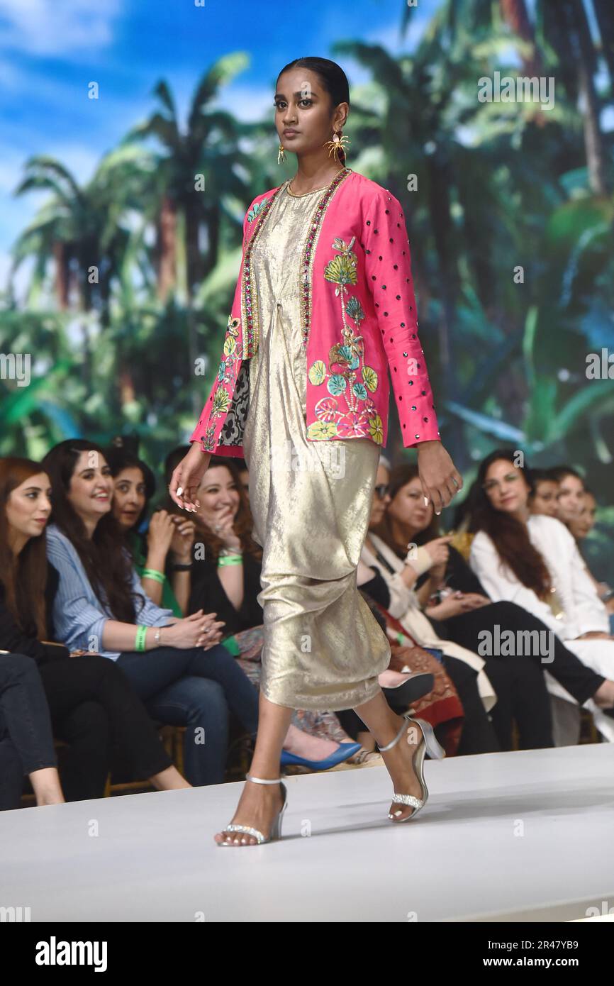Karachi, Pakistan. 26th May, 2023. A model presents a creation during a ...