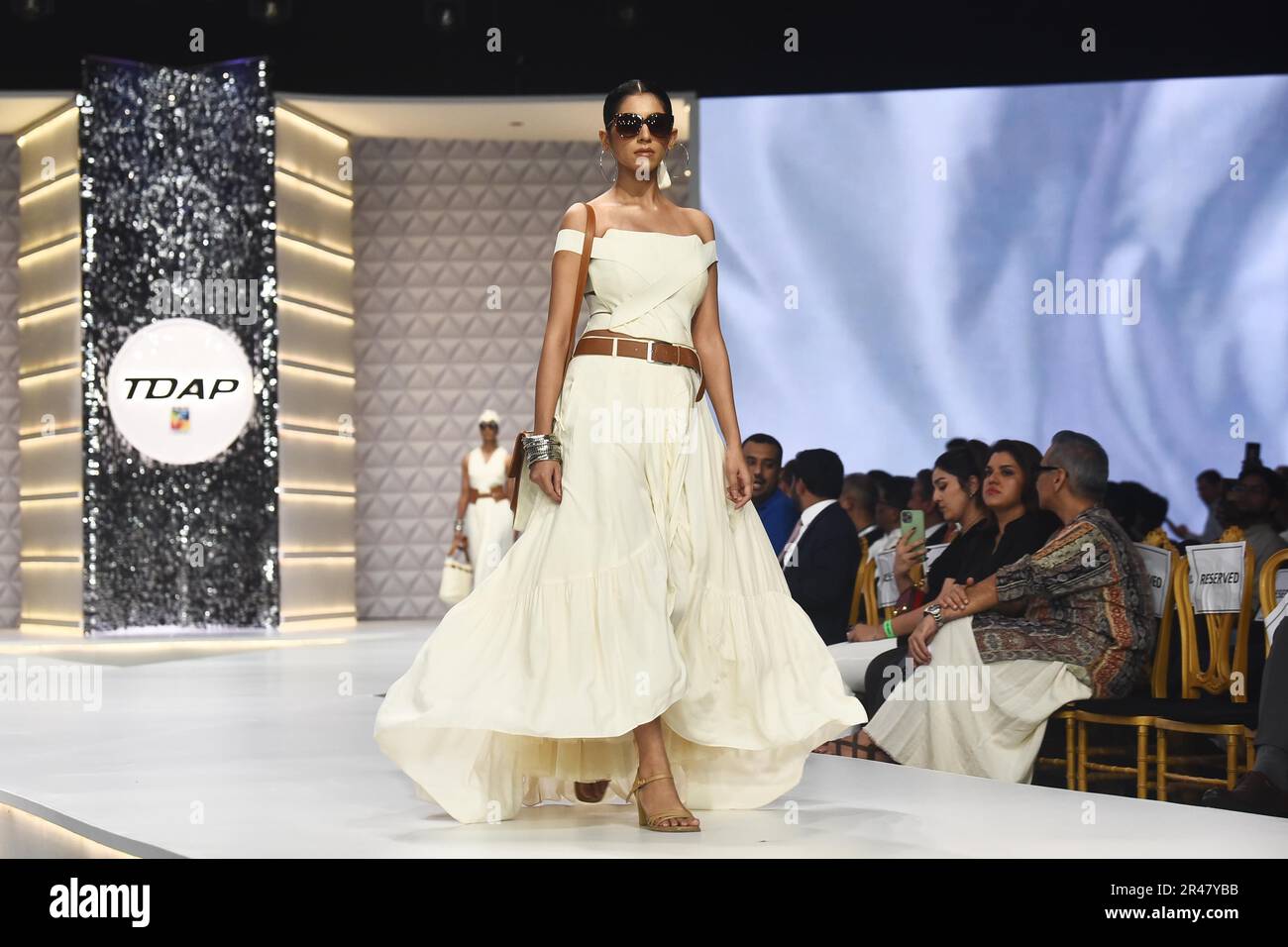 Karachi, Pakistan. 26th May, 2023. A model presents a creation during a ...