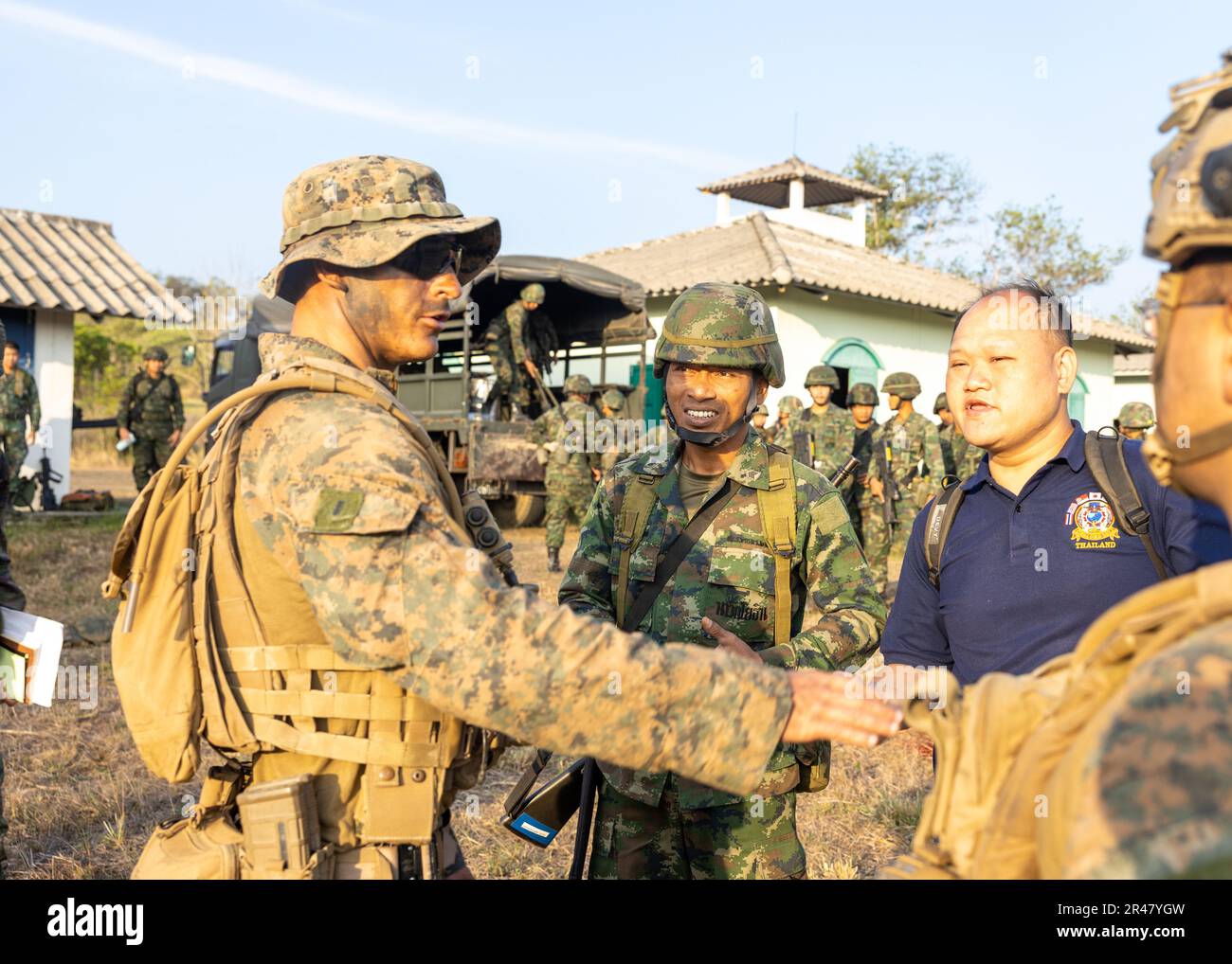 U.S. Marine Corps 1st Lt. Nathaniel Jones, left, 81 mm mortar platoon ...