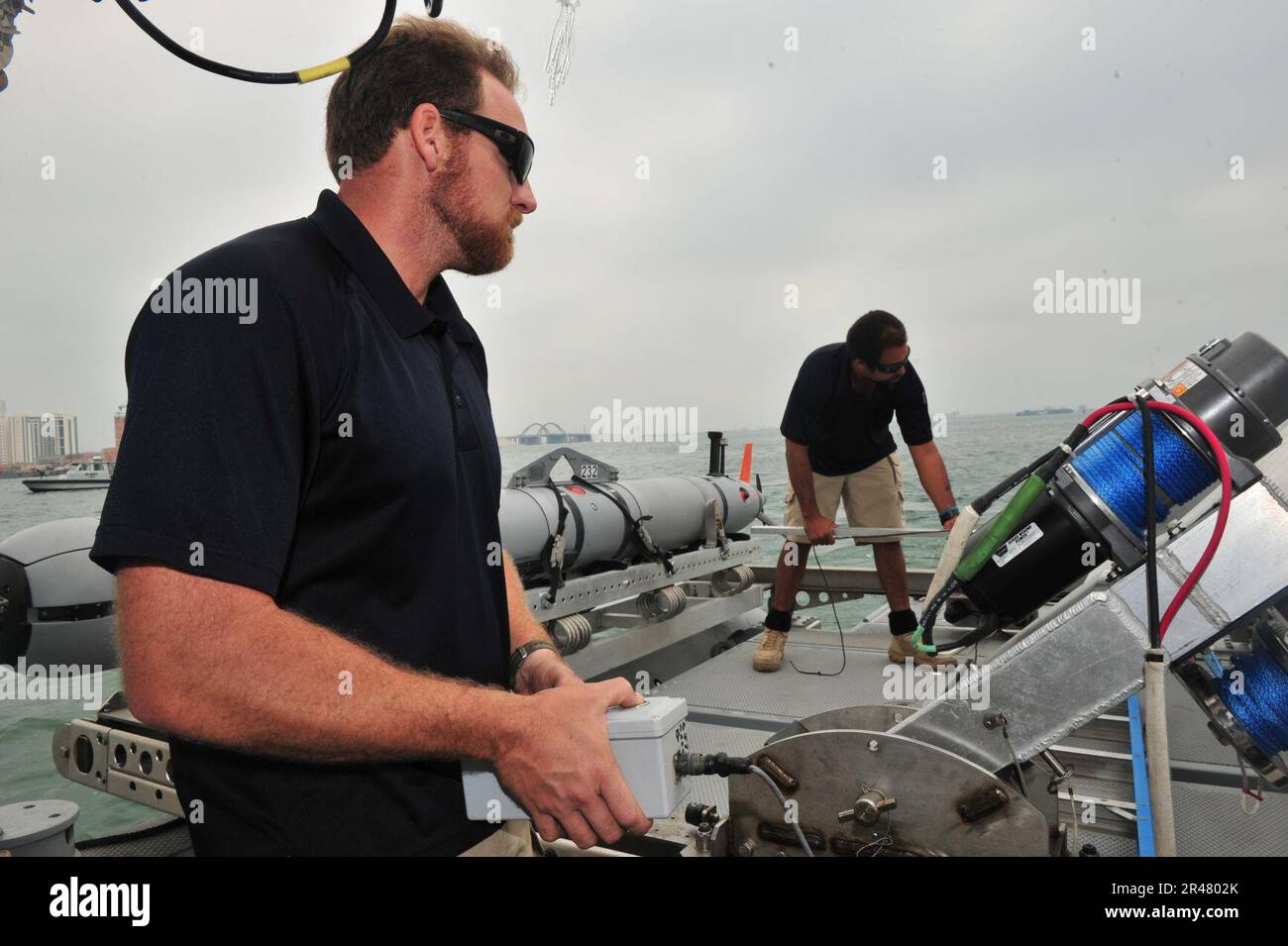 Unmanned Underwater Vehicle Operations 130501 Stock Photo - Alamy