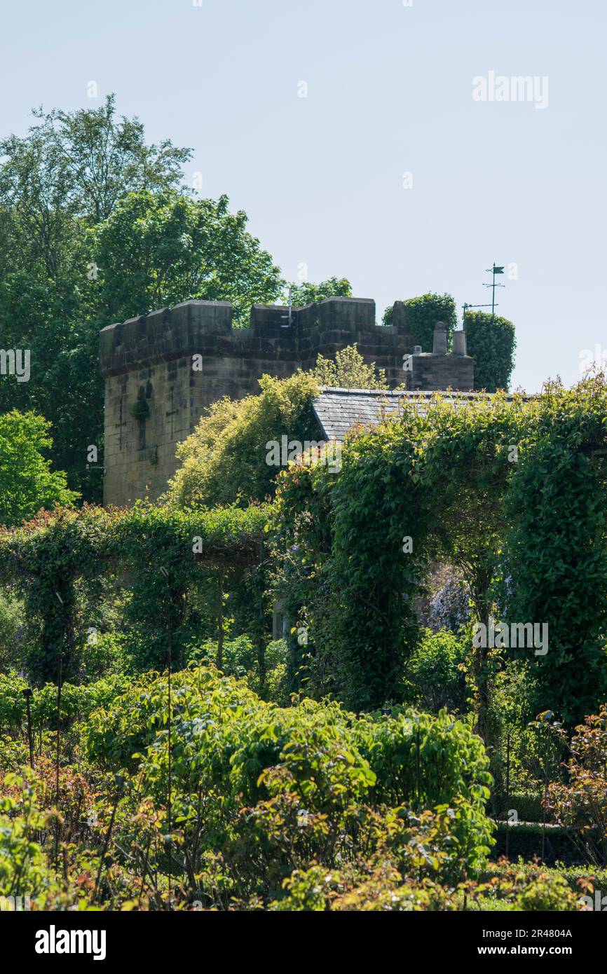 Castle in the grounds of a garden Stock Photo - Alamy
