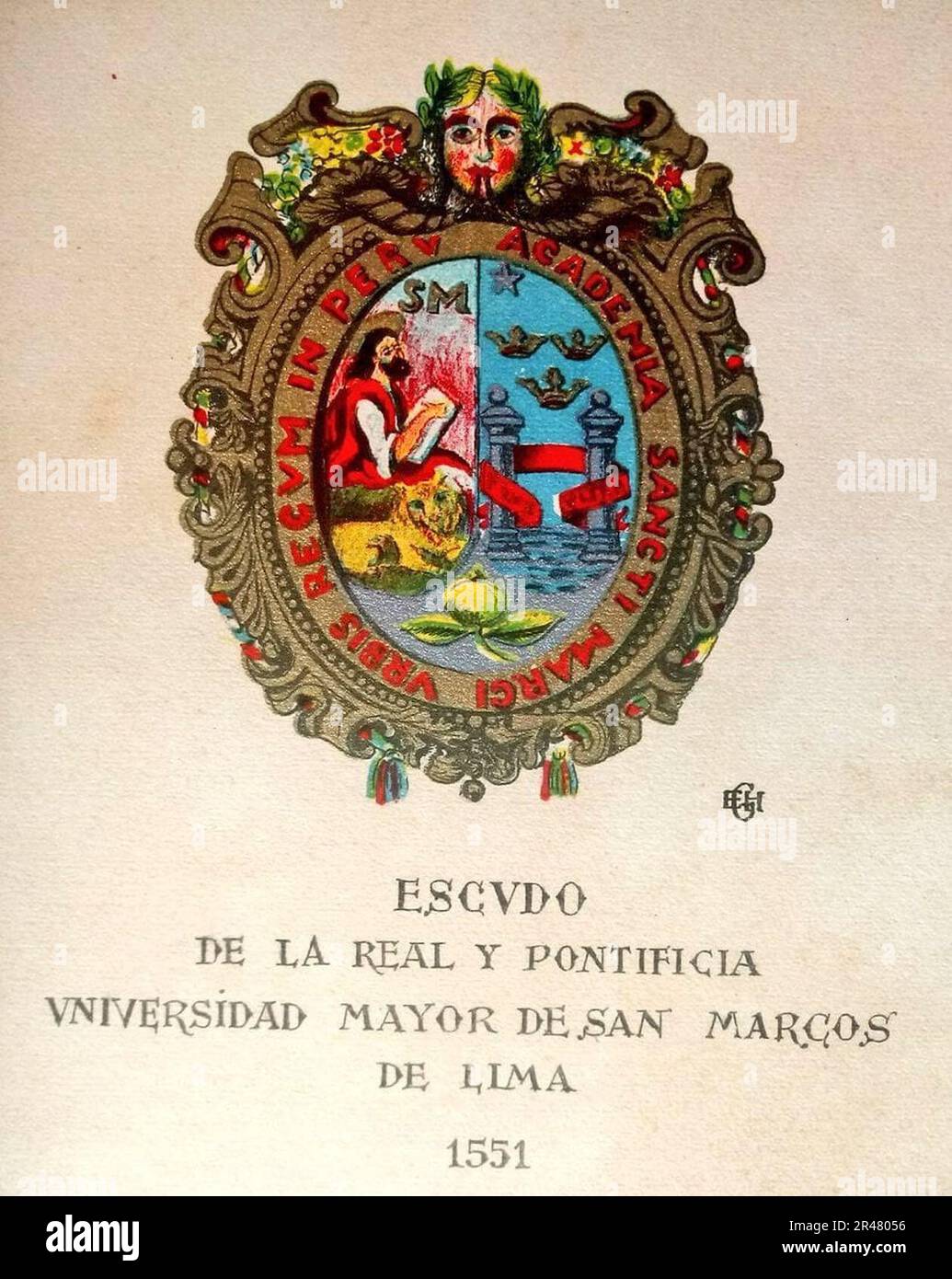 UNMSM Escudo heráldico Stock Photo - Alamy