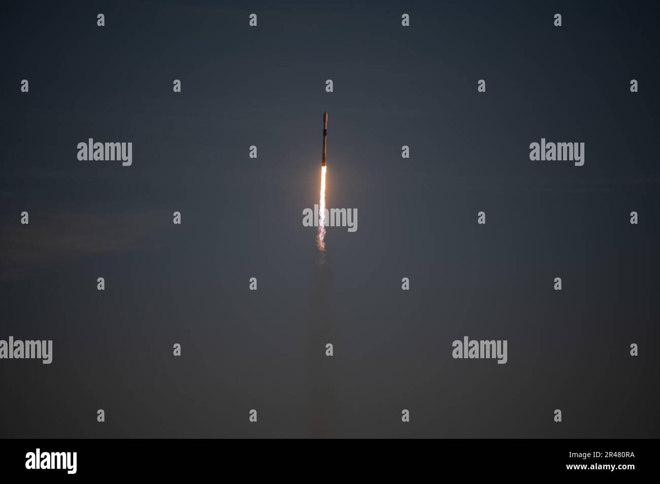 A SpaceX Falcon 9 rocket carrying the GPS III SV06 payload launches ...