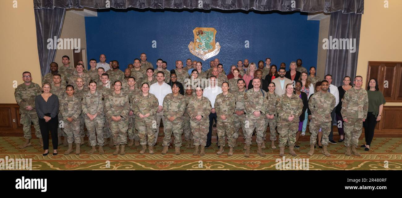 Keesler personnel pose for a group photo during LEAD-a-thon at the Bay ...