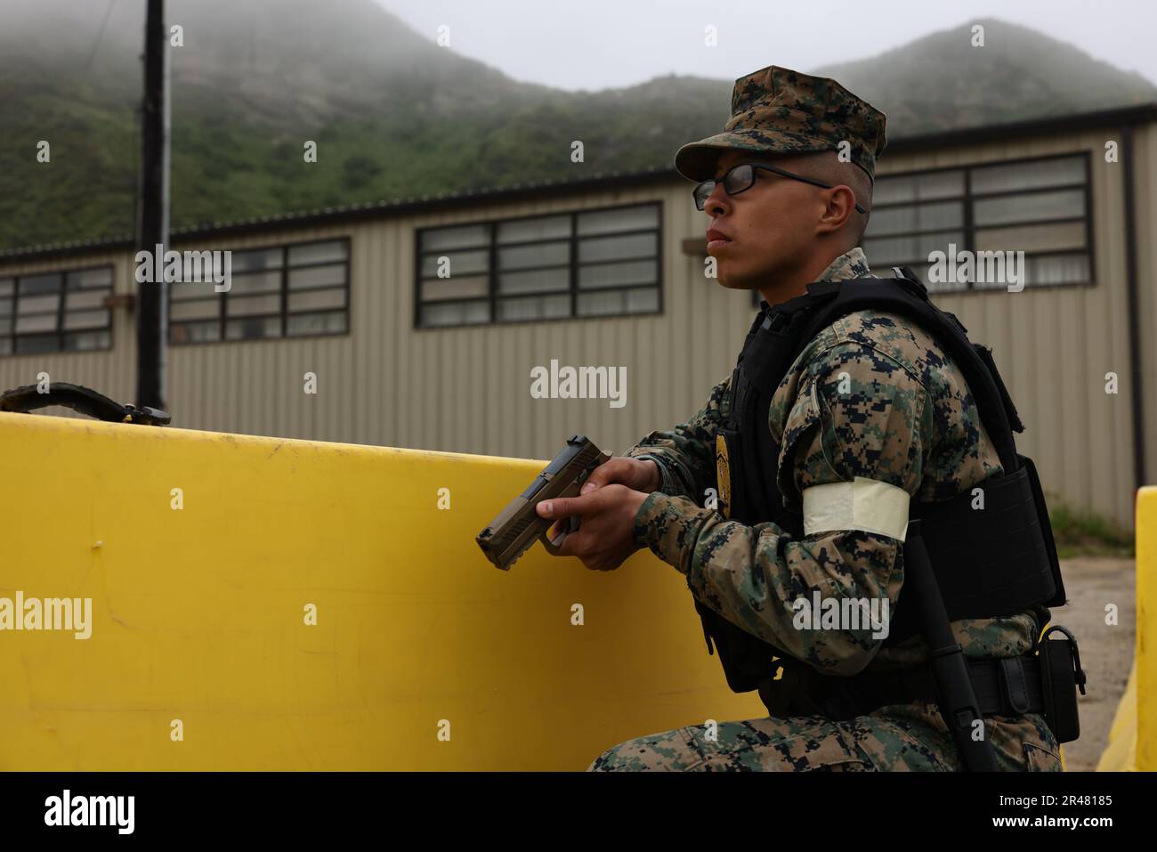 U.S. Marine Lance Cpl. Juan Guardadovela, a military policeman with the ...
