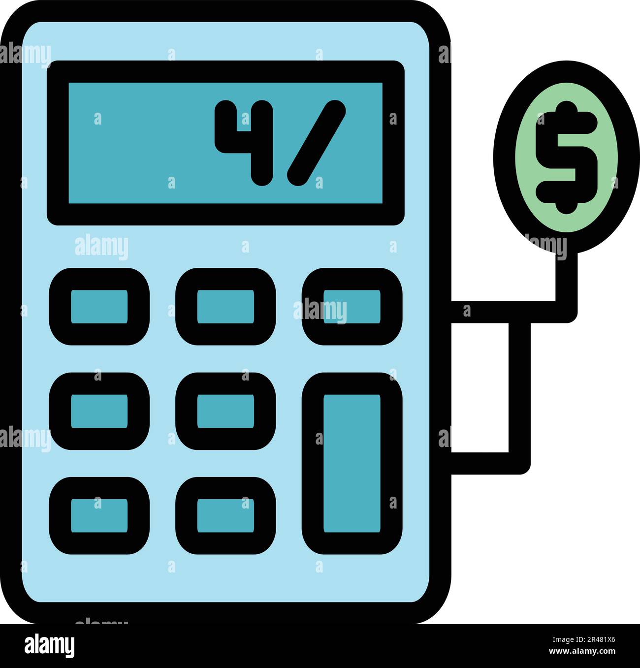 Cash calculator icon. Outline Cash calculator vector icon for web ...