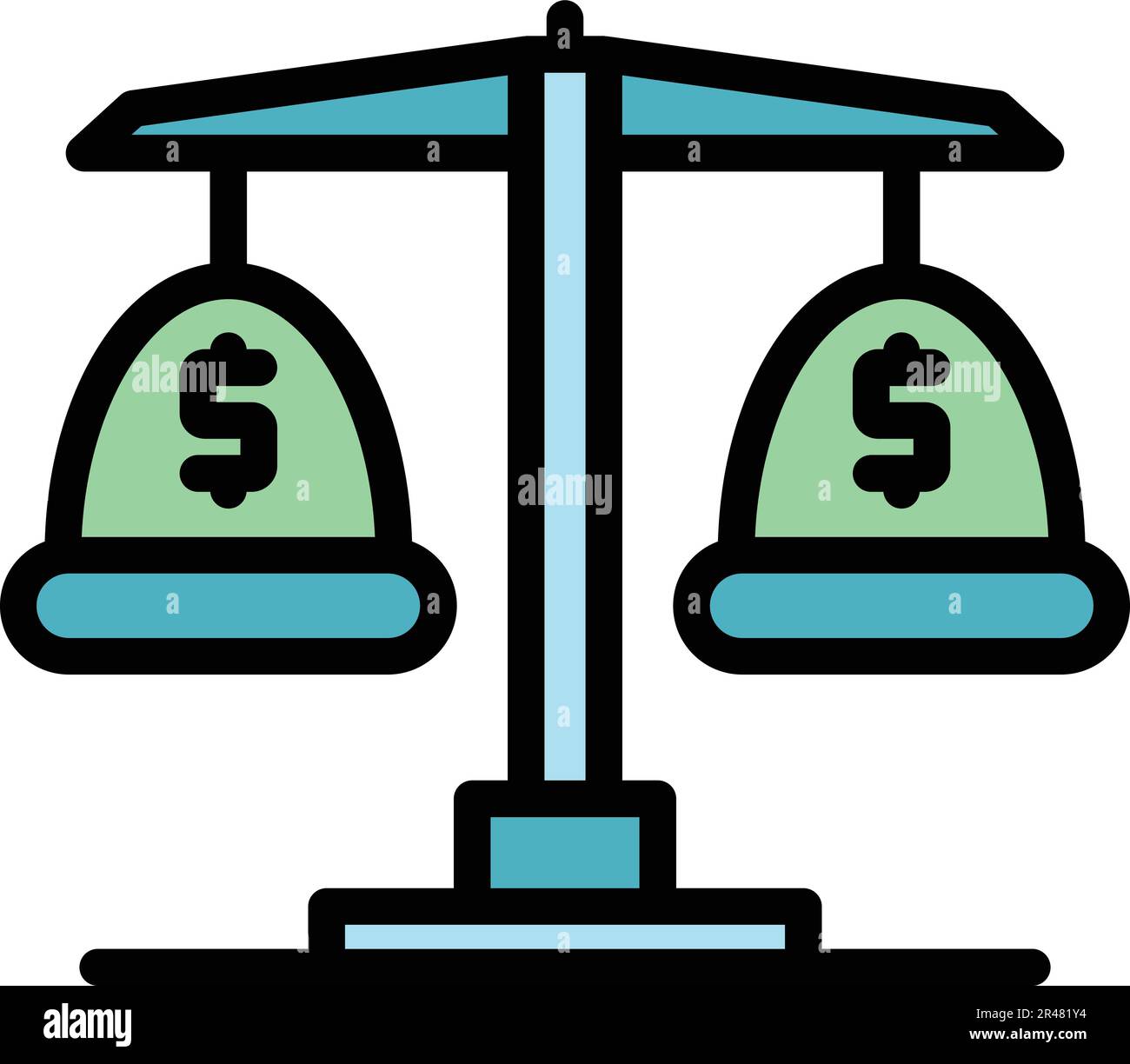 Cash scale icon. Outline Cash scale vector icon for web design isolated ...