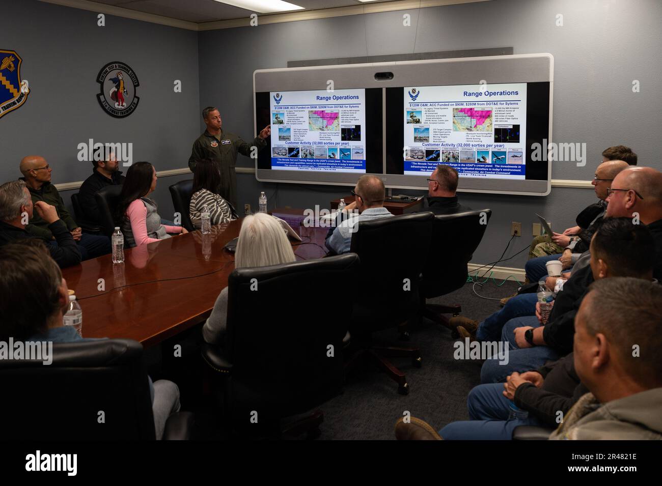 Col. Michael Rider, Commander, Nevada Test and Training Range, briefs ...