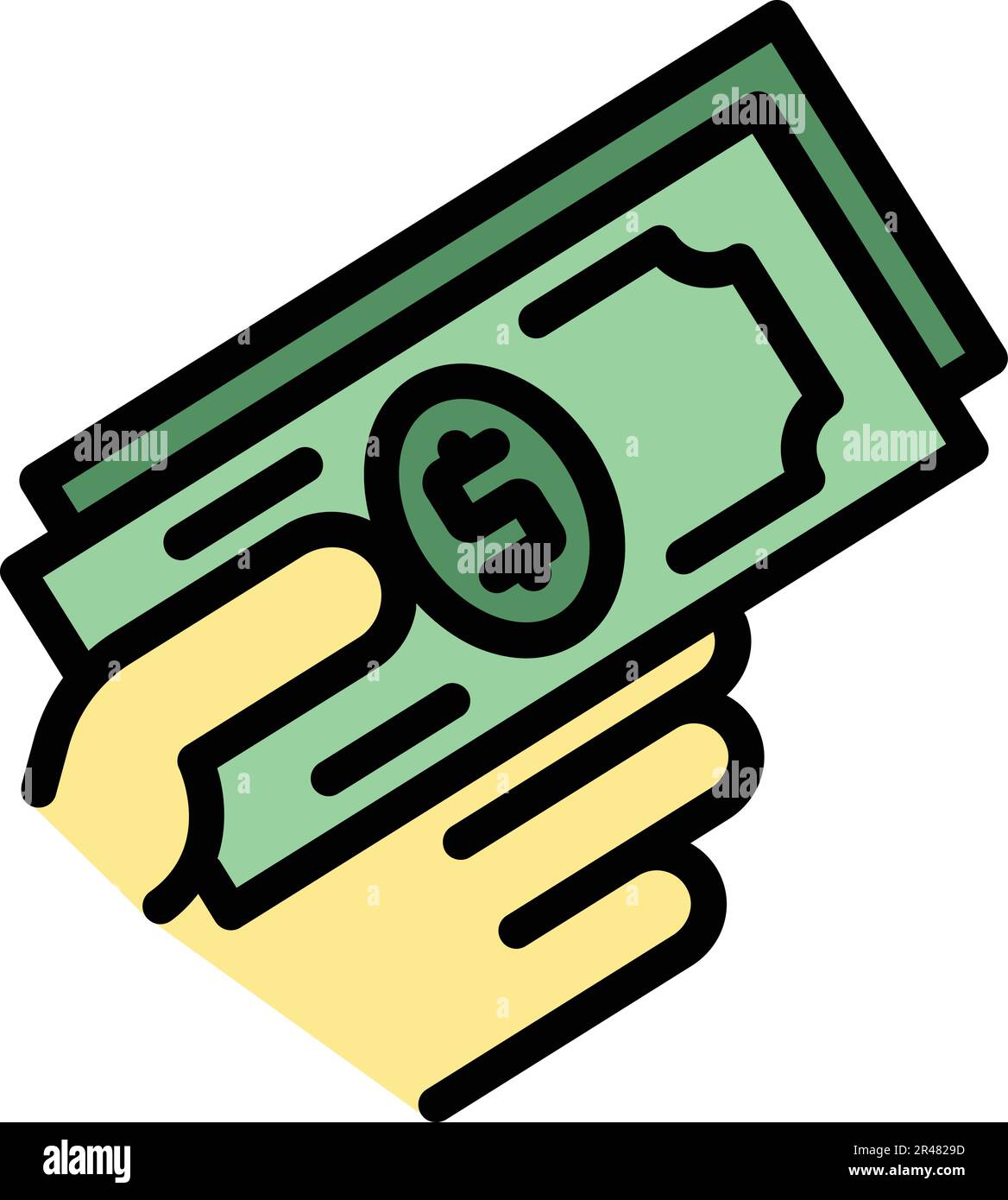 Hand cash icon. Outline Hand cash vector icon for web design isolated ...