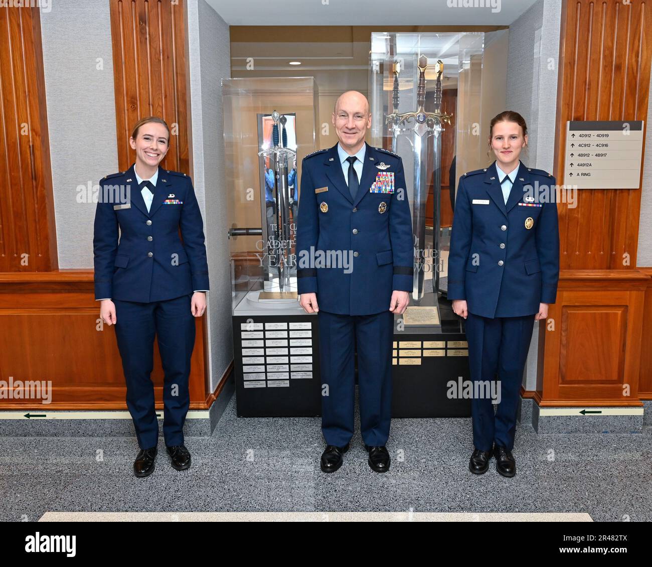 Air Force Vice Chief of Staff Gen. David W. Allvin poses with 2nd Lts ...