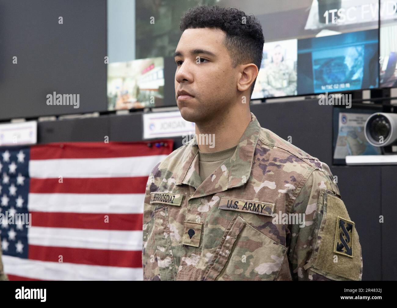 U.S. Army Reserve Soldier, Spc. Emanuel Berriosdiaz, a signal support ...