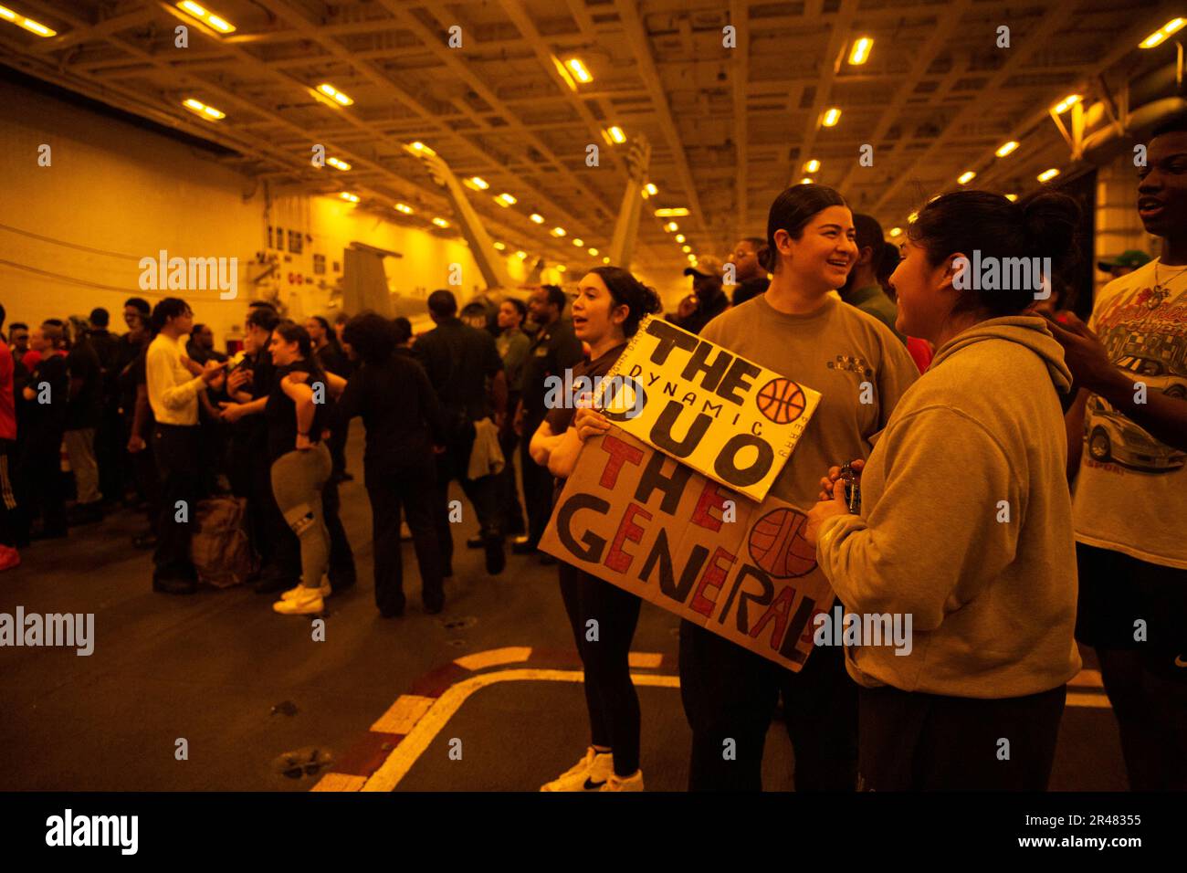 Sailors assigned to the first-in-class aircraft carrier USS Gerald R ...