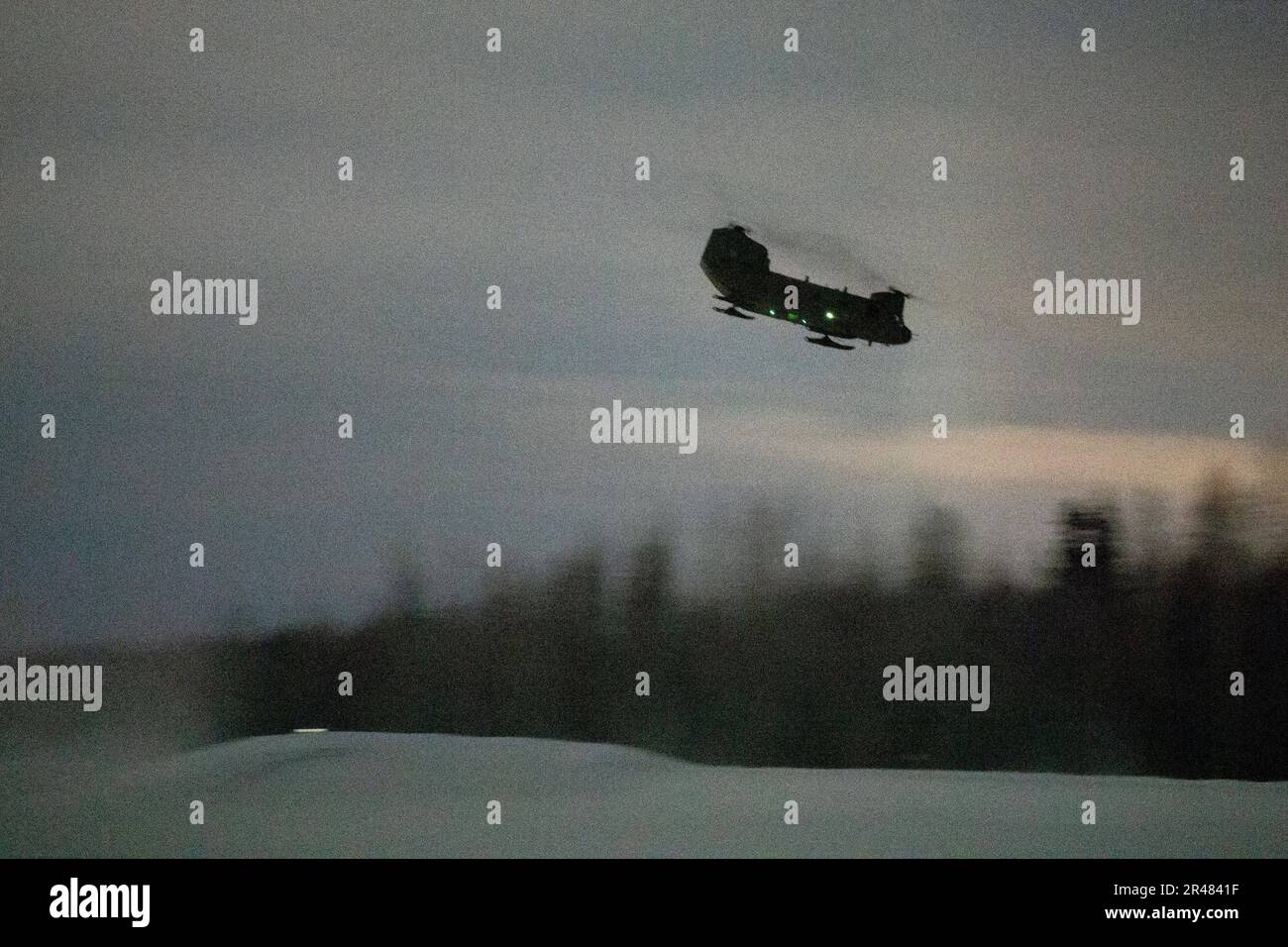 A U.S. Army CH-47F Chinook operated by aviators from Bravo Company, 1st ...