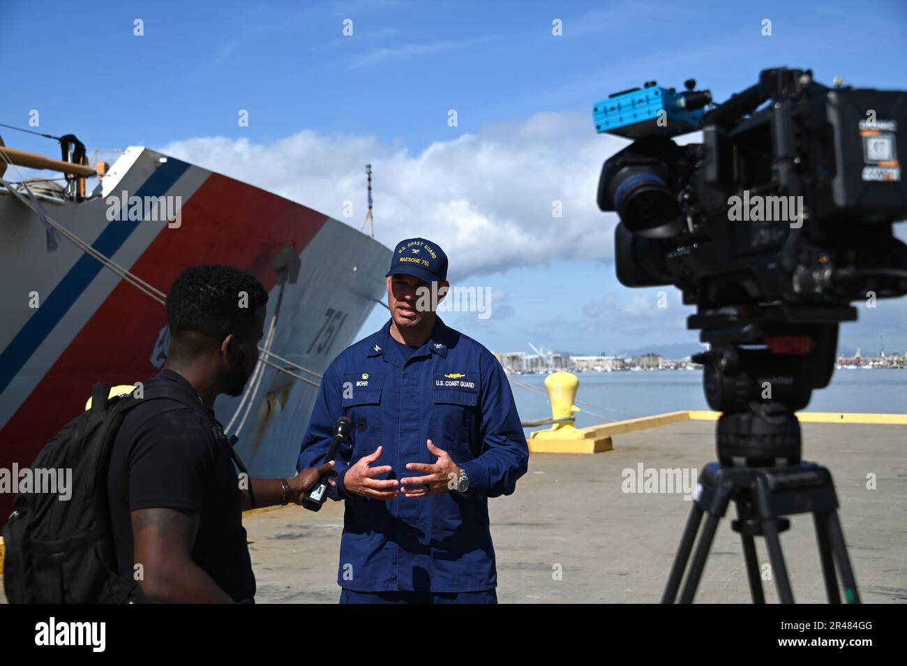 Capt. Robert Mohr, commanding officer of the Coast Guard Cutter Waesche ...