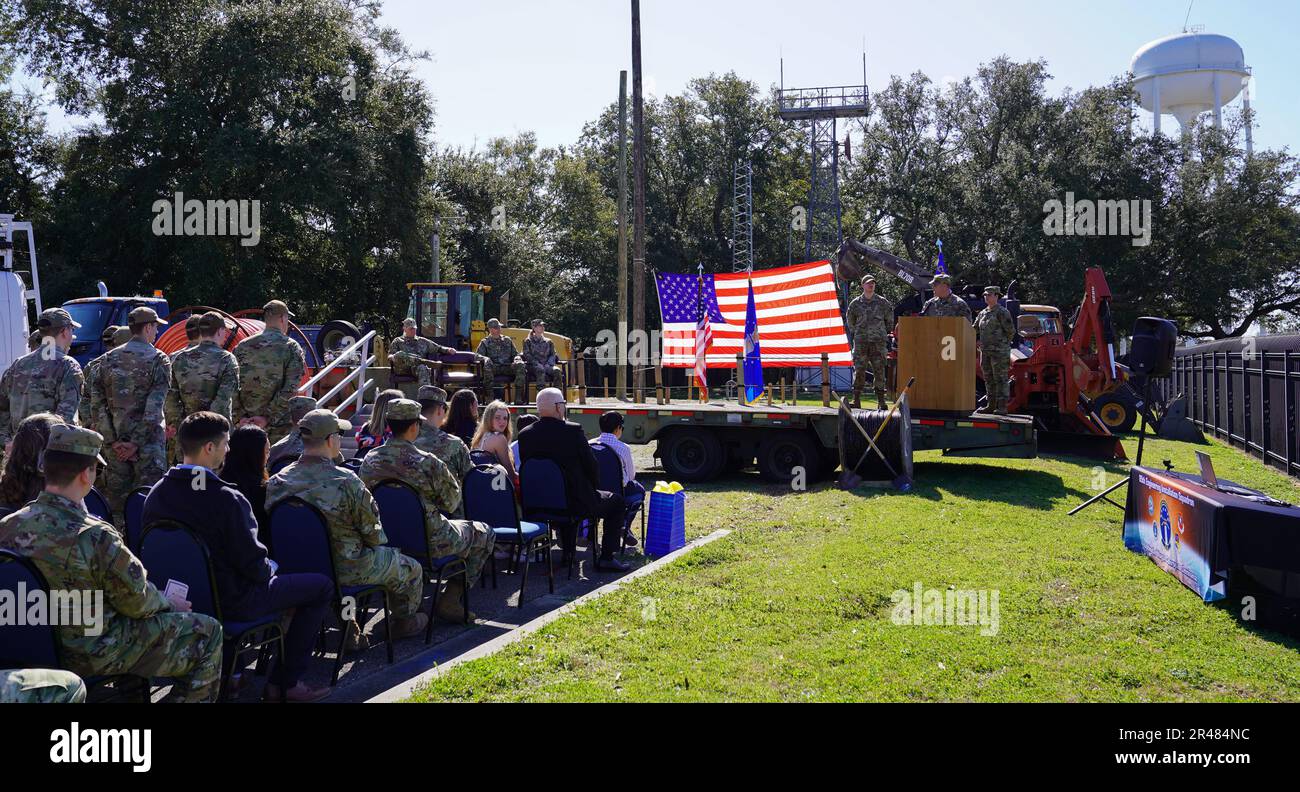 U.S. Air Force Lt. Col. Christopher Dauer, 85th Engineering Installation Squadron incoming ...