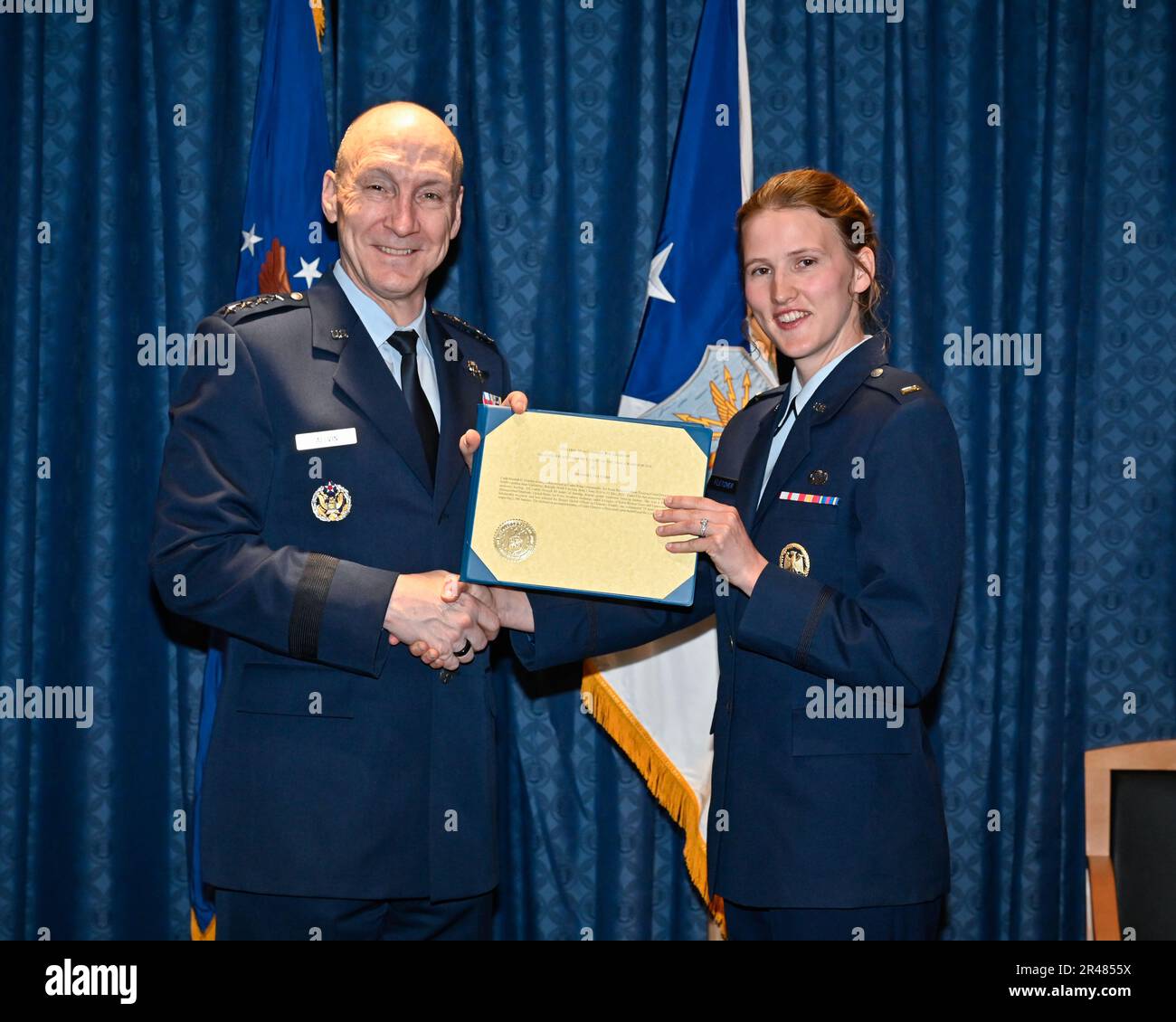 Air Force Vice Chief of Staff Gen. David W. Allvin poses with 2nd Lt ...