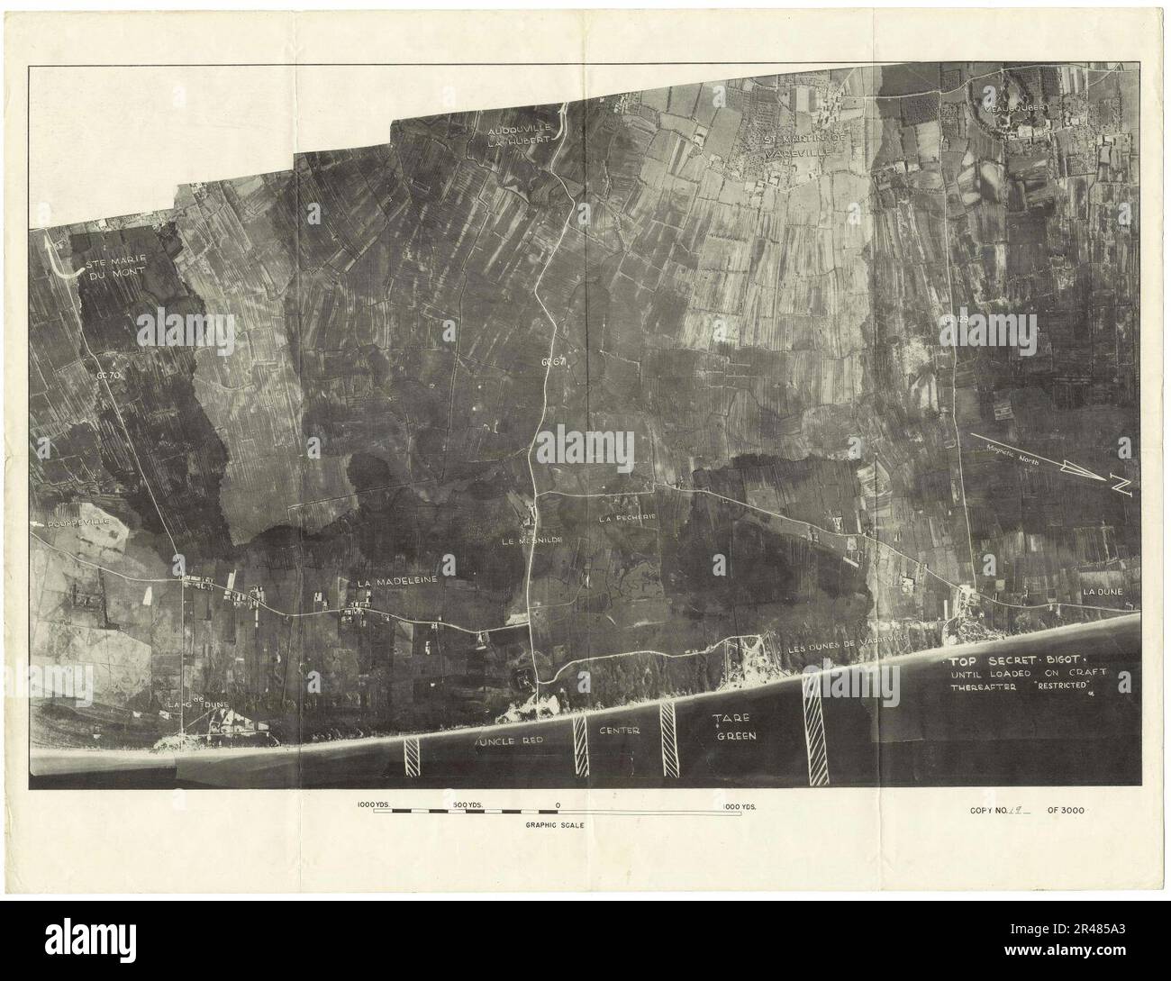 Untitled photo-composite map of beach on the east side of the Cotentin ...