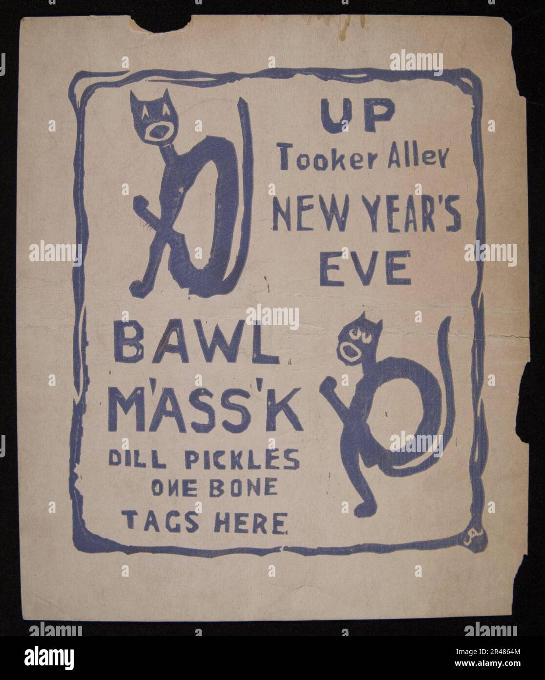 Up Tooker Alley New Year's Eve Bawl M'ass'k Stock Photo - Alamy